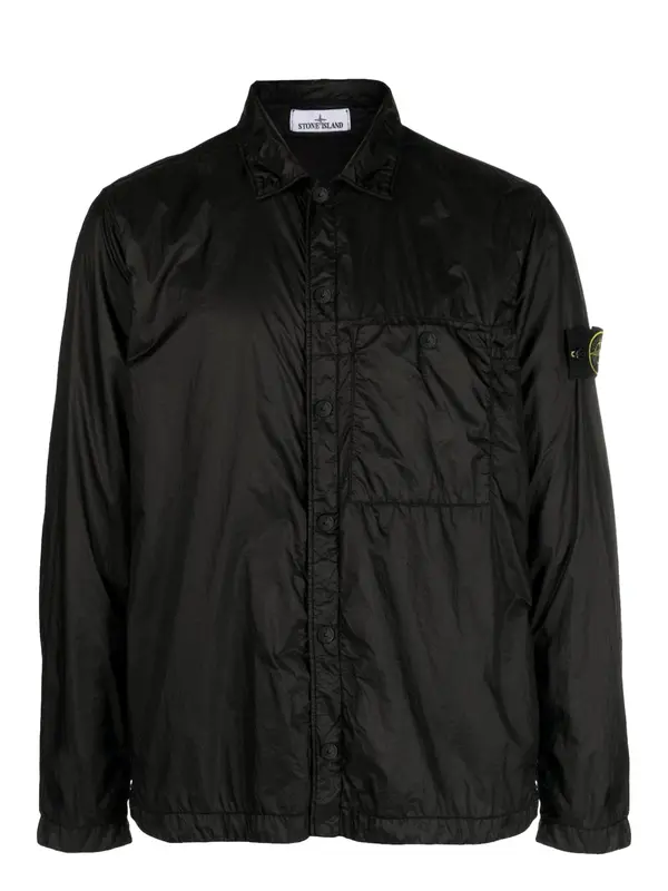 Stone Island Compass-motif Shirt Jacket - Black