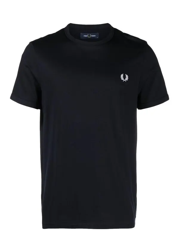 Fred Perry Logo-embroidered Cotton T-shirt - Blue