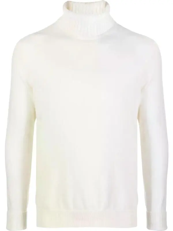 BALLANTYNE Roll-neck Cashmere Jumper - White