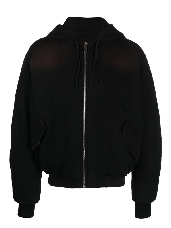 424 Zip-up Padded Hooded Jacket - Black