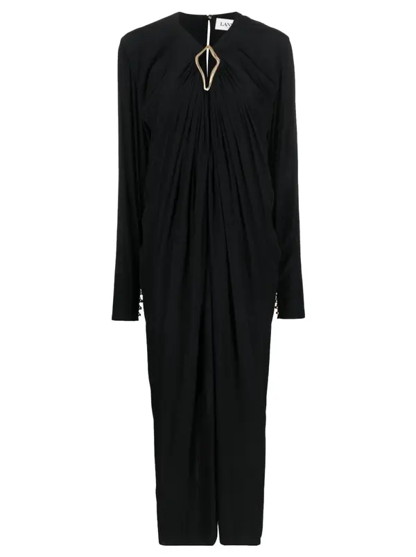 LANVIN Draped Midi Dress - Black