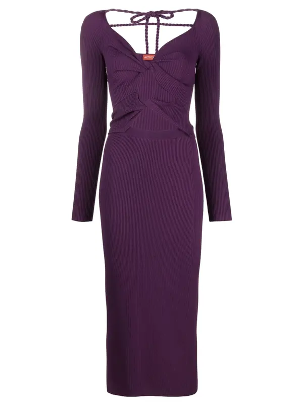 Altuzarra Cut-out Long-sleeve Maxi Dress - Purple