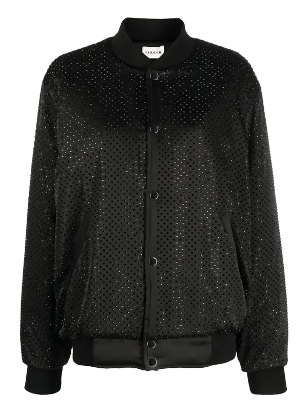 P.a.r.o.s.h Crystal-embellished Bomber Jacket - Black