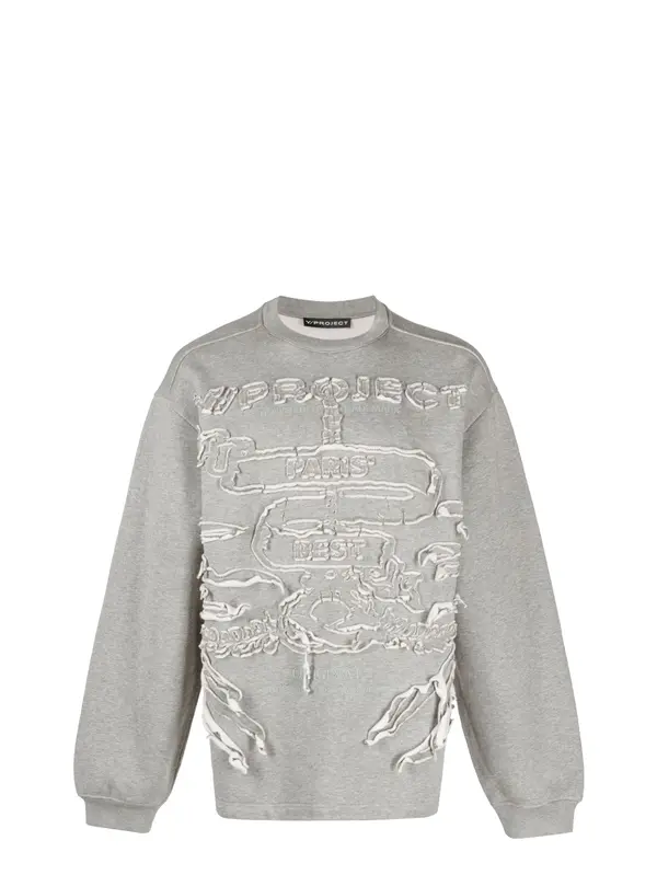 Y/project Distressed Cotton Sweatshirt - Grey