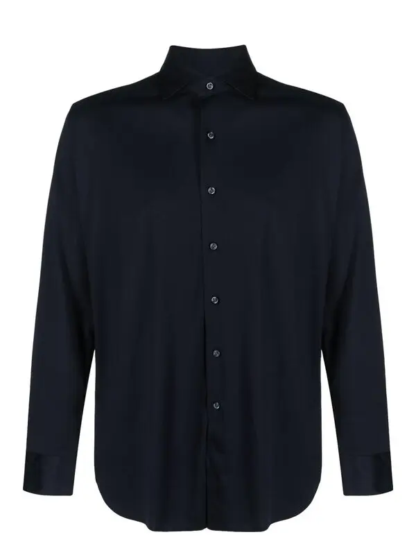 Boggi Milano Long-sleeve Cotton Shirt - Blue