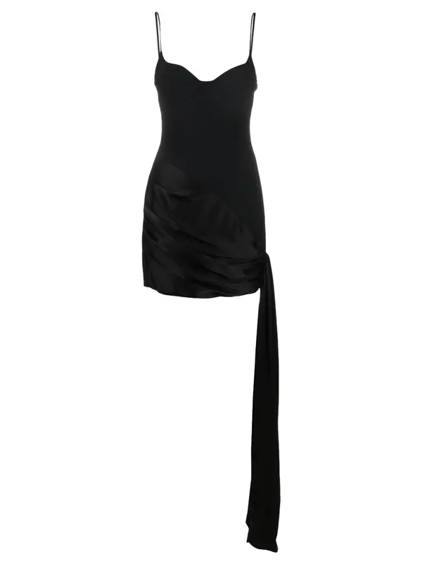 David Koma Draped-skirt Panelled Minidress - Black