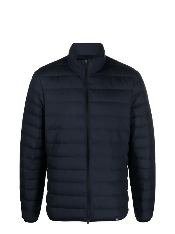 Boggi Milano Logo-embroidered Quilted Jacket - Blue