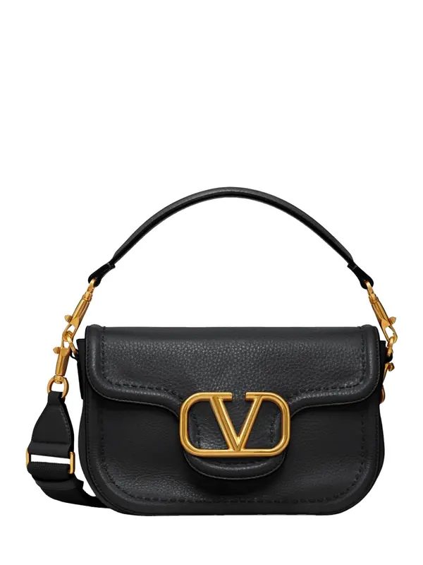 Valentino Garavani Alltime Leather Shoulder Bag - Black