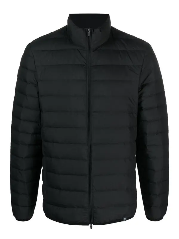 Boggi Milano Logo-embroidered Zip-up Quilted Jacket - Black