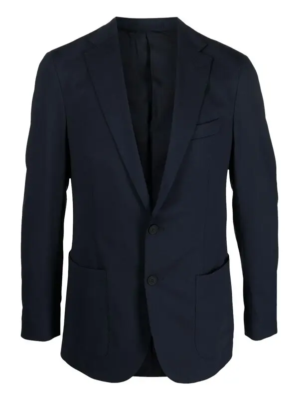 Boggi Milano Single-breasted Notched-lapels Blazer - Blue