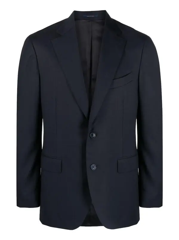 Boggi Milano Single-breasted Wool Blazer - Blue
