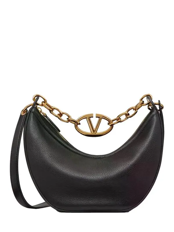 Valentino Garavani Vlogo Moon Shoulder Bag - Black