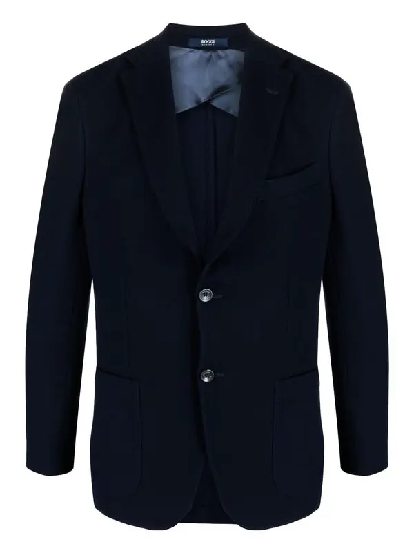Boggi Milano B-jersey Cotton Blazer - Blue