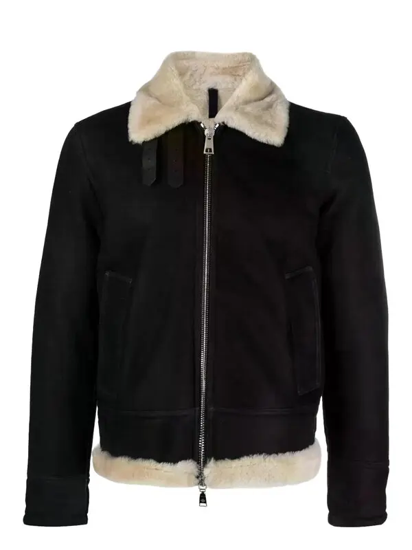 Tagliatore Zip-up Shearling Leather Jacket - Black
