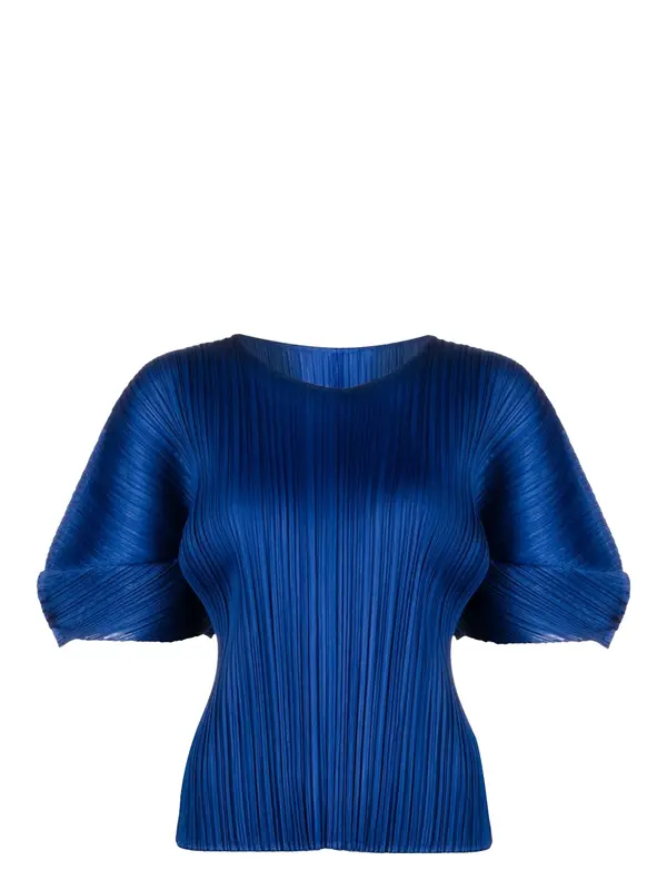 Issey Miyake Monthly Colors August Plissé Blouse - Blue