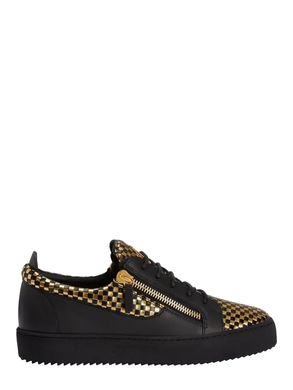 GIUSEPPE ZANOTTI Frankie Double-zip Low-top Sneakers - Gold