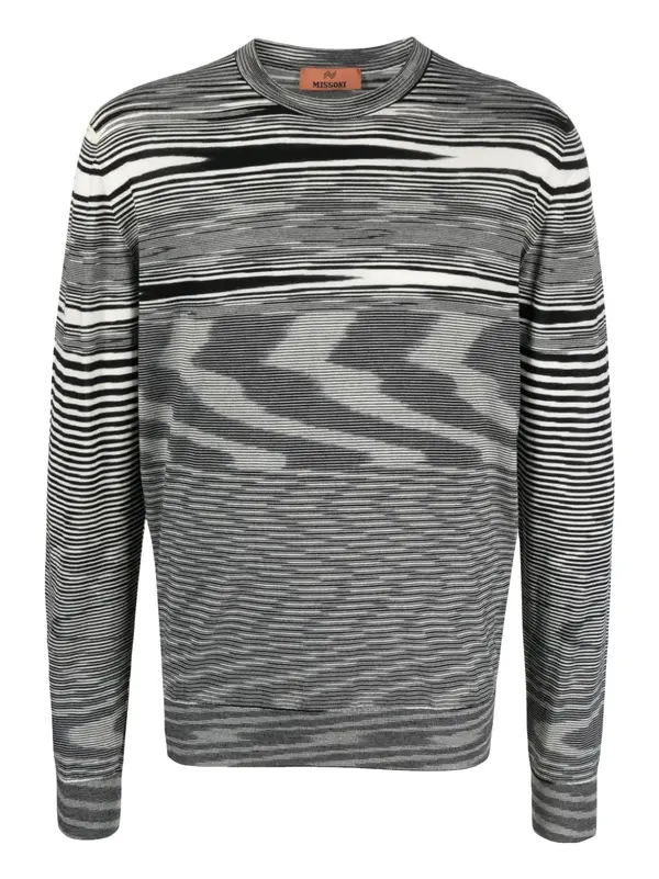 Missoni Striped Intarsia-knit Wool Jumper - Black