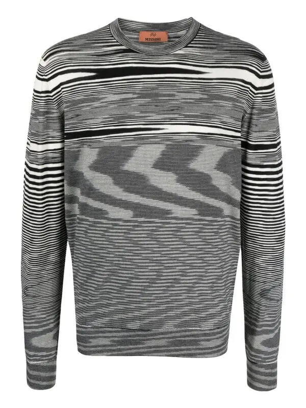 Missoni Striped Intarsia-knit Wool Jumper - Black