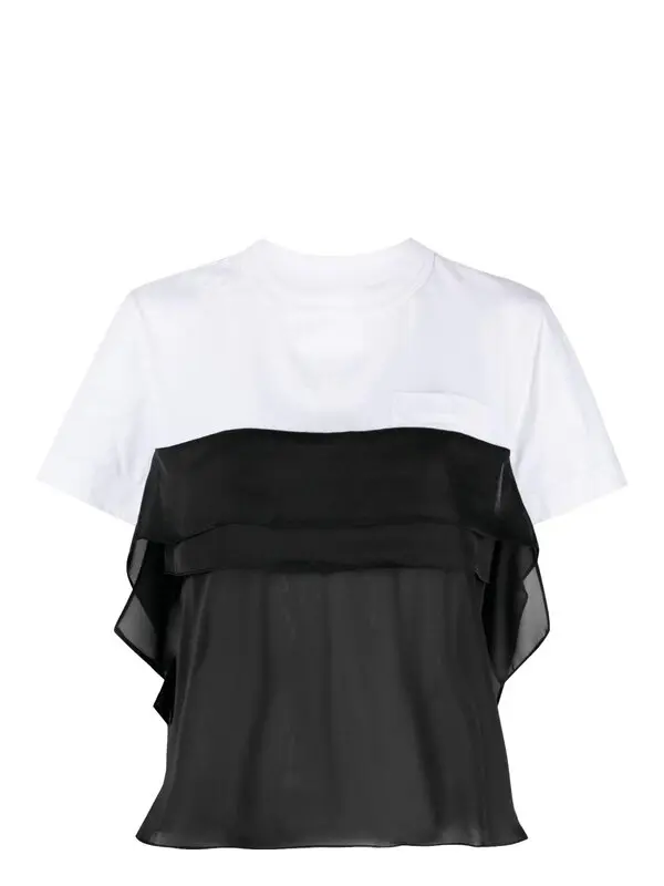 Sacai Semi-sheer Panel T-shirt - Black