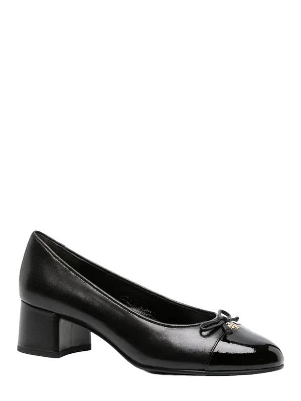 Tory Burch 45mm Cap-toe Leather Pumps - Black