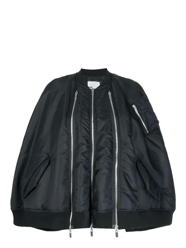 Noir Kei Ninomiya Zipped Padded Cape - Black