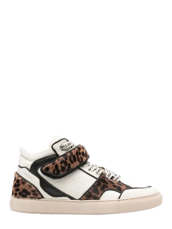 Zadig&Voltaire Mid Flash Leopard-effect Sneakers - Neutrals