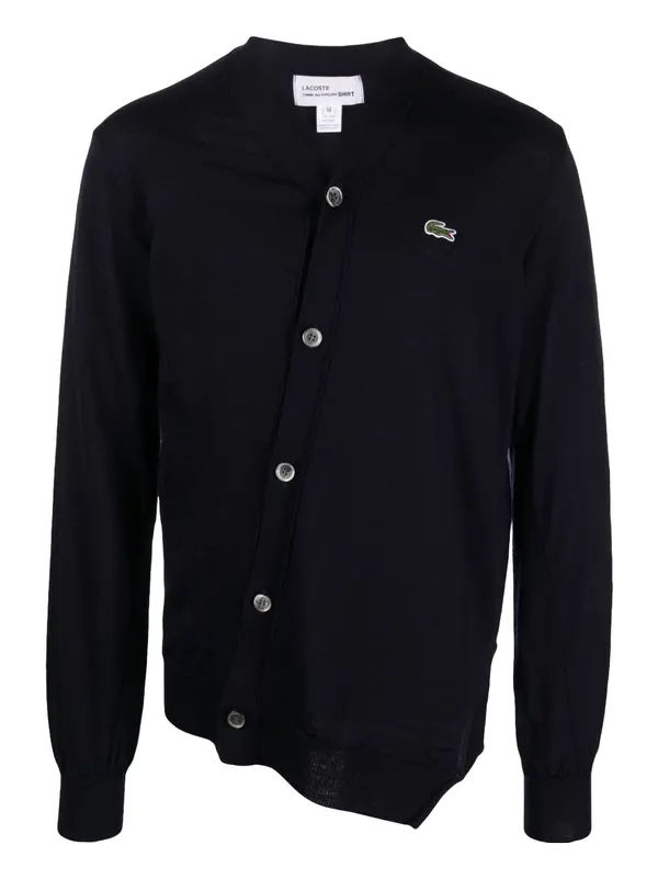 Comme Des Garçons X Lacoste Asymmetric Wool Cardigan - Blue