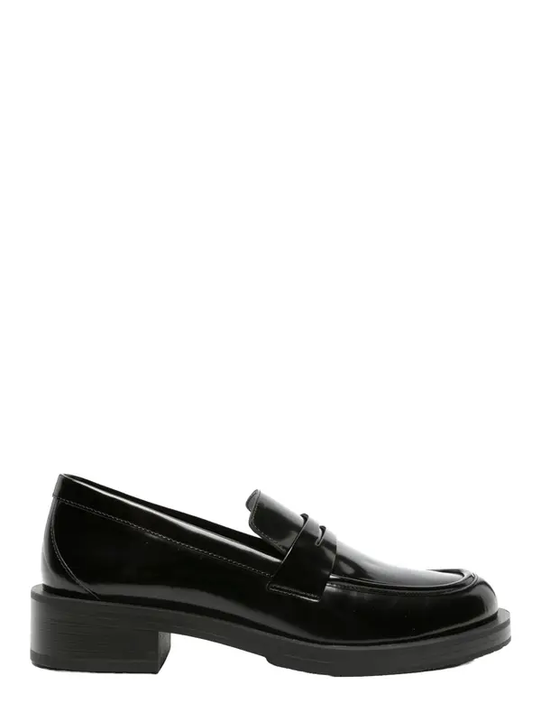 STUART WEITZMAN Palmer Bold Leather Loafers - Black
