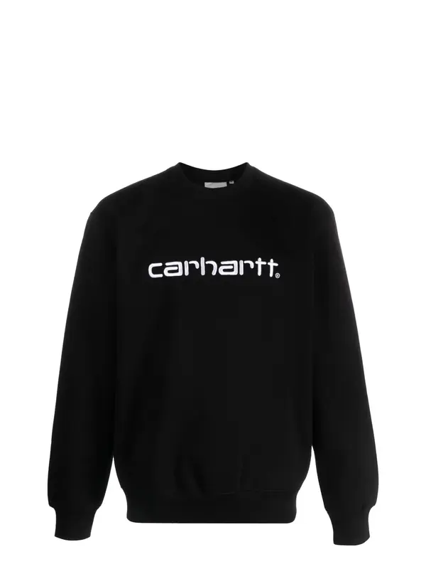 Carhartt Work In Progress Logo-embroidered Crew-neck Sweatshirt - Black