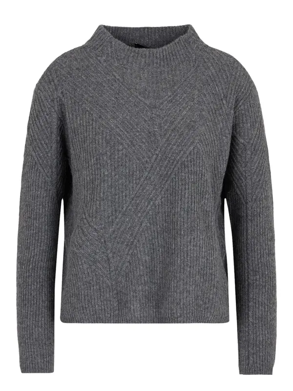 Emporio Armani Ribbed Knit Wool-blend Jumper - Grey