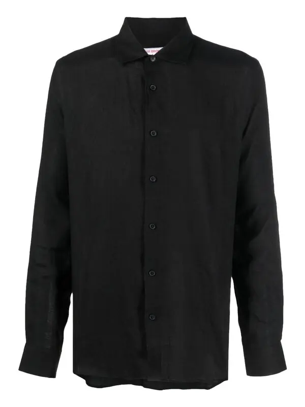 Orlebar Brown Giles Long-sleeve Linen Shirt - Black