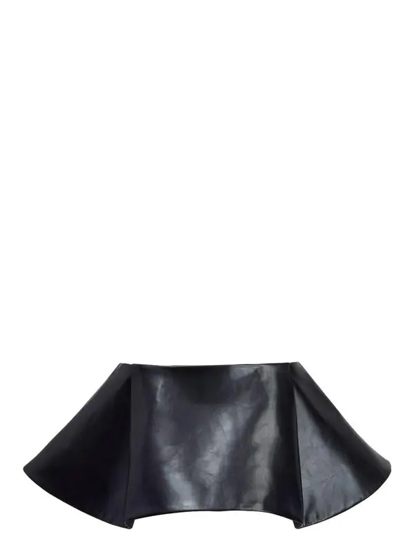 Khaite The Ralfa Leather Miniskirt - Black
