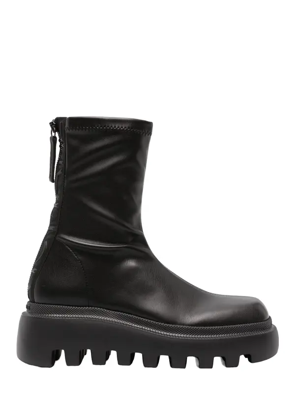 VIC MATIE Saudi Embossed-logo Ankle Boots - Black