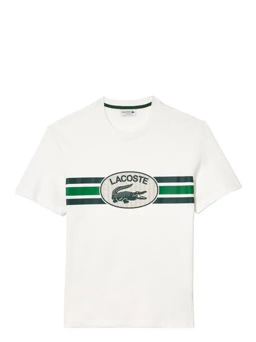 Lacoste Chest Stripe Graphic T-shirt - Farine