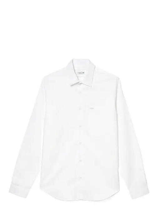 Lacoste Regular Fit Solid Poplin Button-up Shirt - 001 Blanc