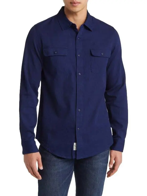 SCHOTT Two-pocket Flannel Button-up Shirt - Basketweave