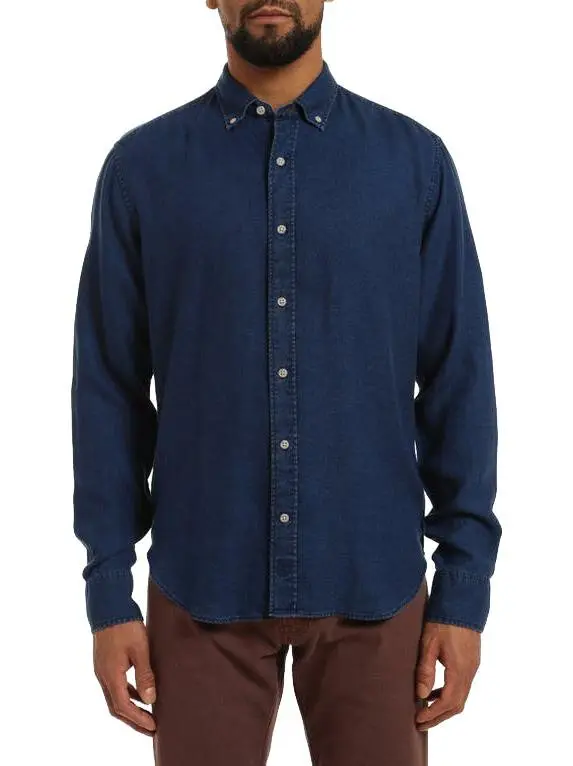 34 Heritage Lyocell Denim Button-down Shirt - Mid Indigo