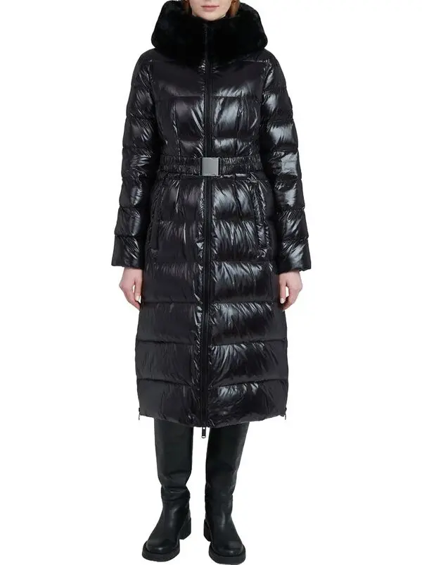 THE RECYCLED PLANET COMPANY Lexi Water-resistant Hooded Puffer Coat - Black