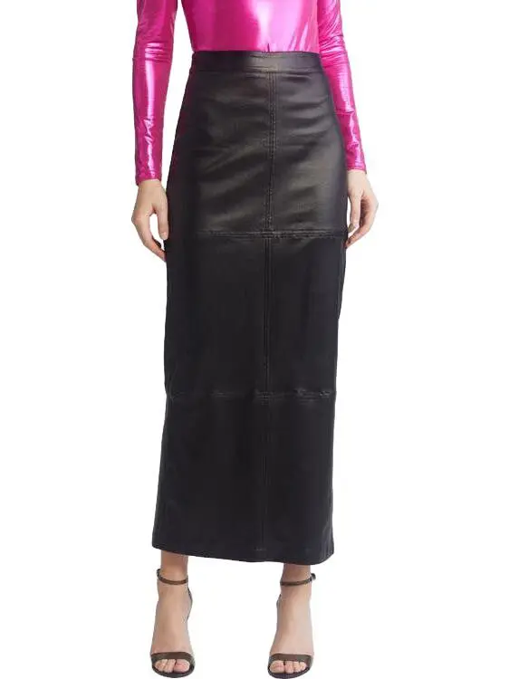 NIKKI LUND Iggy Metallic Maxi Skirt - Black