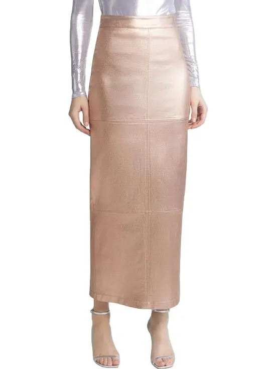 NIKKI LUND Iggy Metallic Maxi Skirt - Rosegold