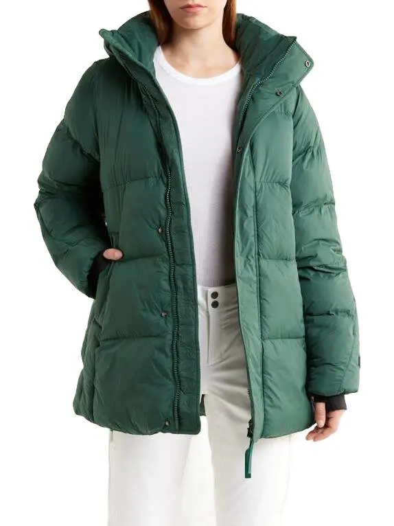 HALFDAYS Tabei Recycled Nylon Puffer Parka - Alpine Green