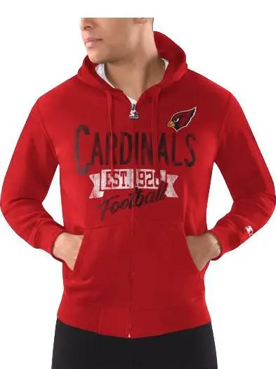 STARTER Arizona Cardinals Post Season Full-zip Hoodie - Cardinal