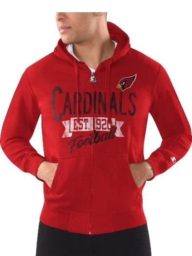STARTER Arizona Cardinals Post Season Full-zip Hoodie - Cardinal