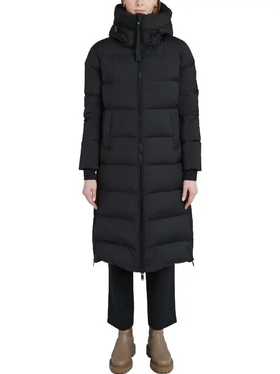 THE RECYCLED PLANET COMPANY Water-resistant Hooded Down Coat - Black