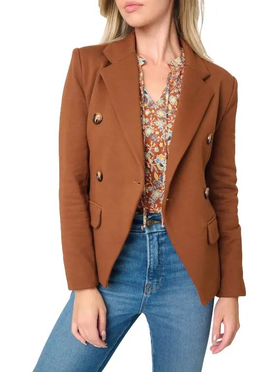 GIBSONLOOK Double Breasted Blazer - Tuscan Saddle
