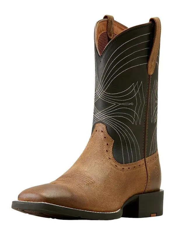 Ariat Leather Cowboy Boot - Barley Brown/matte Black