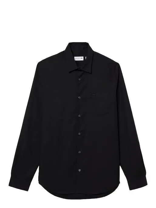 Lacoste Regular Fit Solid Poplin Button-up Shirt - 031 Noir
