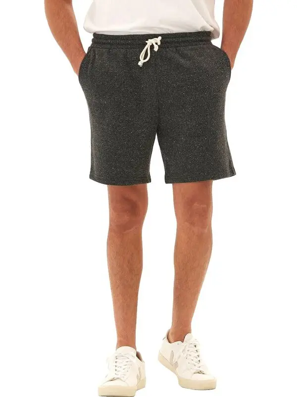 THREADS 4 THOUGHT Garrett Drawstring Fleece Shorts - Heather Black