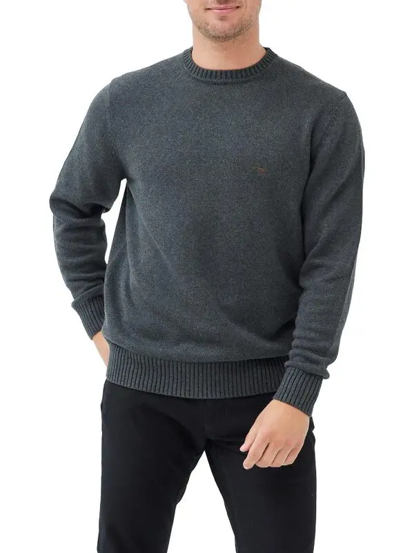 Rodd & Gunn Cotton Crewneck Sweater - Charcoal