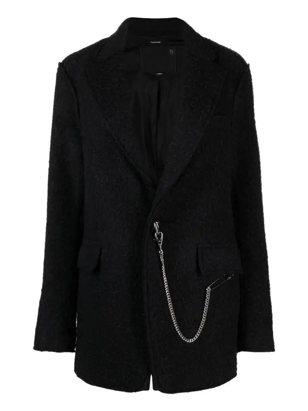 R13 Chain-link Textured Blazer - Black